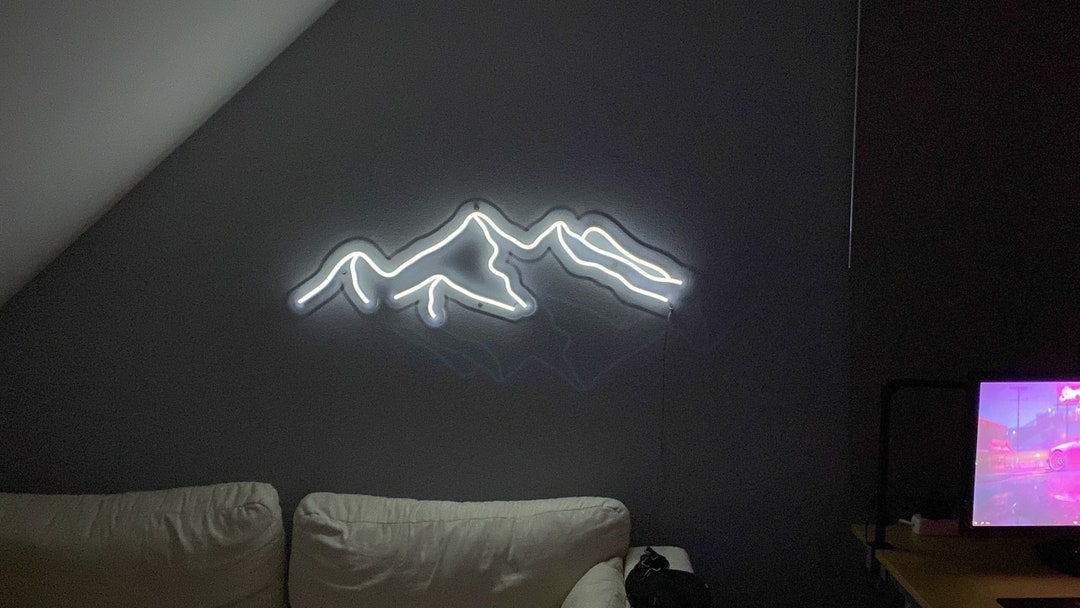 Mountains LED Neon Sign, Wall Decor, Wall Sign, Neon Lights, Christmas ...