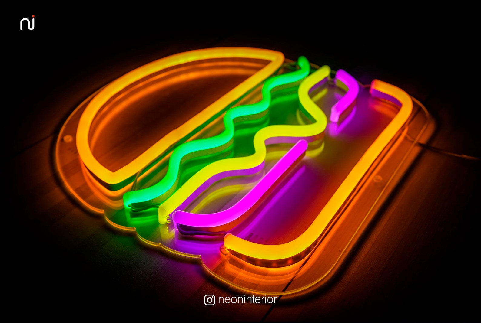 Burger LED Neon Sign Wall Decor Wall Sign Neon Lights | Etsy