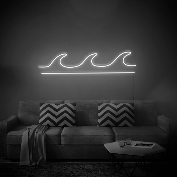 Waves LED Neon Sign Wall Decor Wall Sign Neon Lights | Etsy