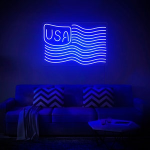 USA Flag - LED Neon Sign, Wall Decor, Wall Sign, Neon Lights - Etsy