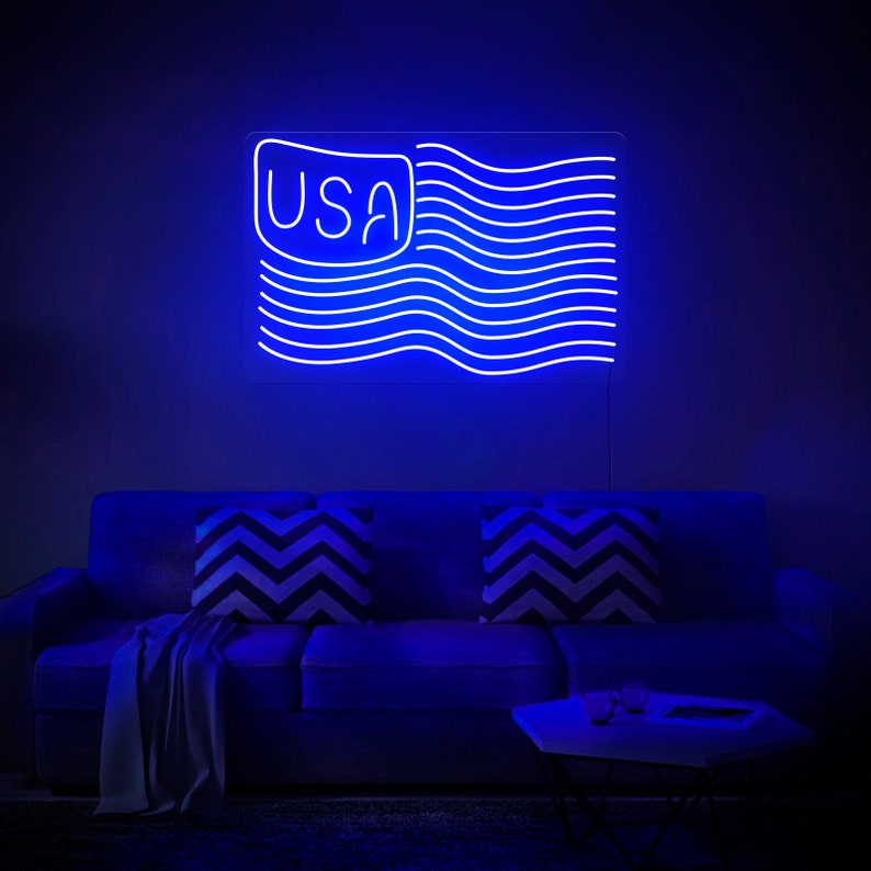 USA Flag LED Neon Sign Wall Decor Wall Sign Neon Lights - Etsy