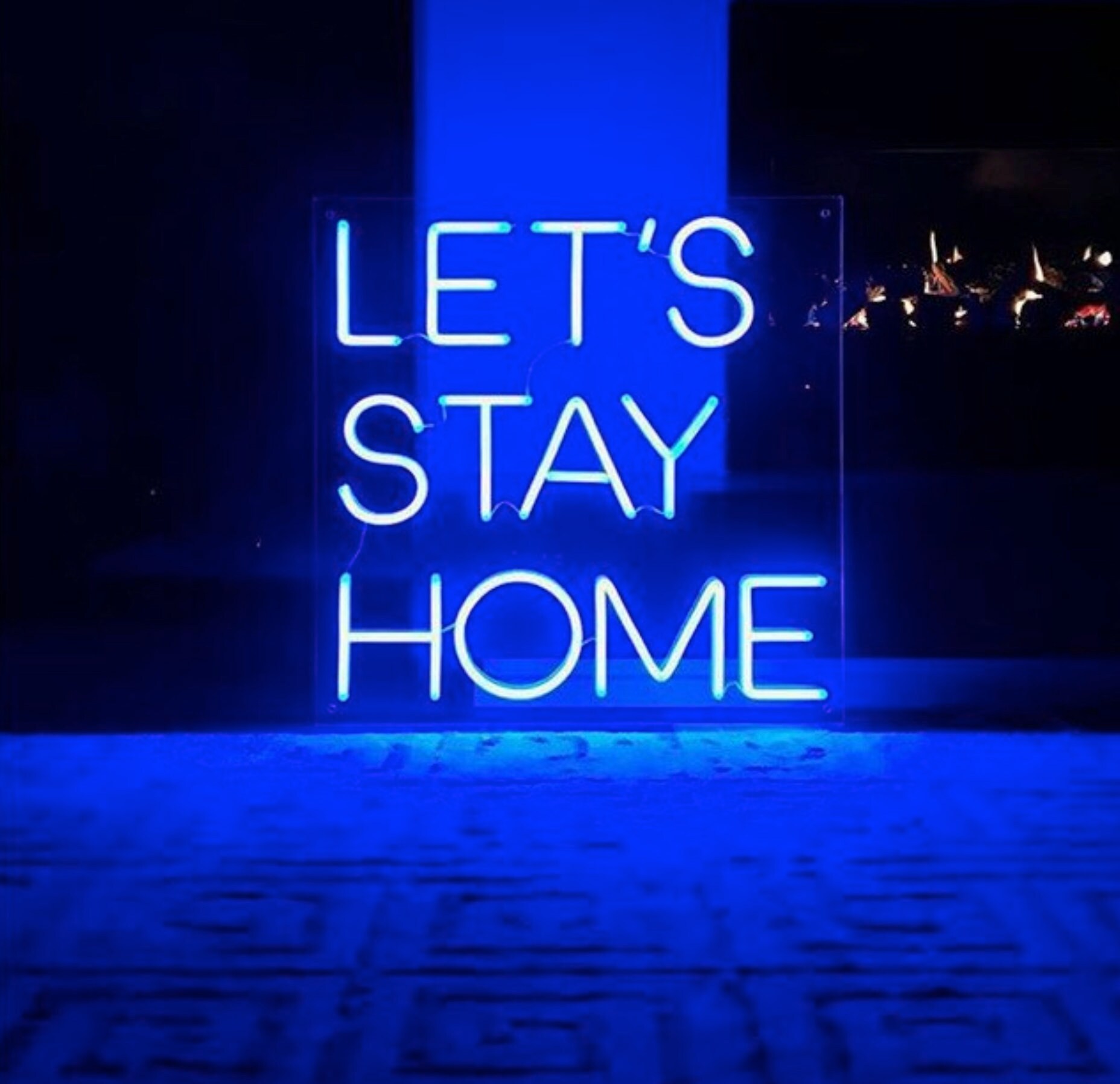 Let's Stay Home Neon Sign - Custom Neon Sign, Neon Wall Signs, Home ...