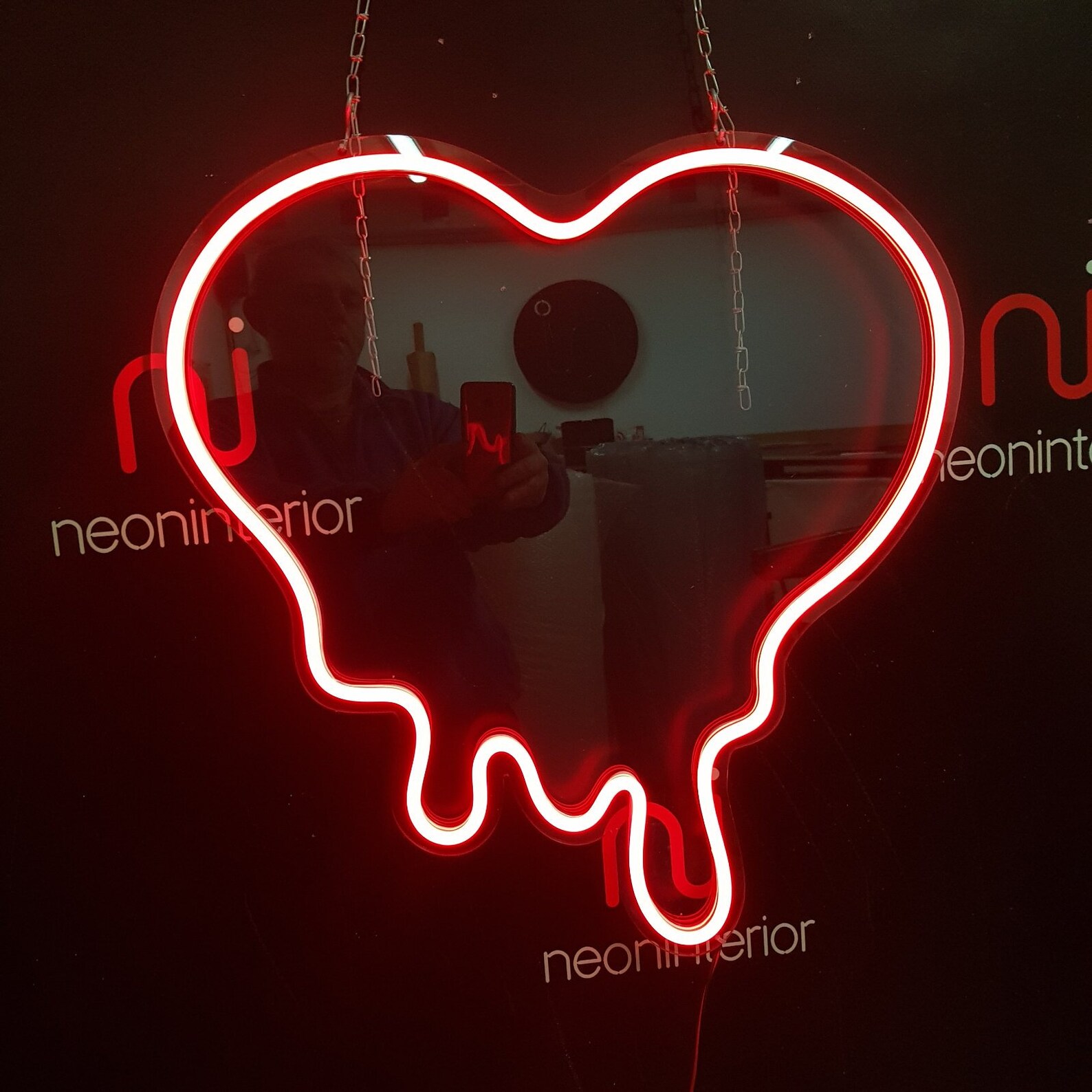 Melting Heart Neon Sign | Room Decor | LED Neon Light| Neon Bar Sign ...