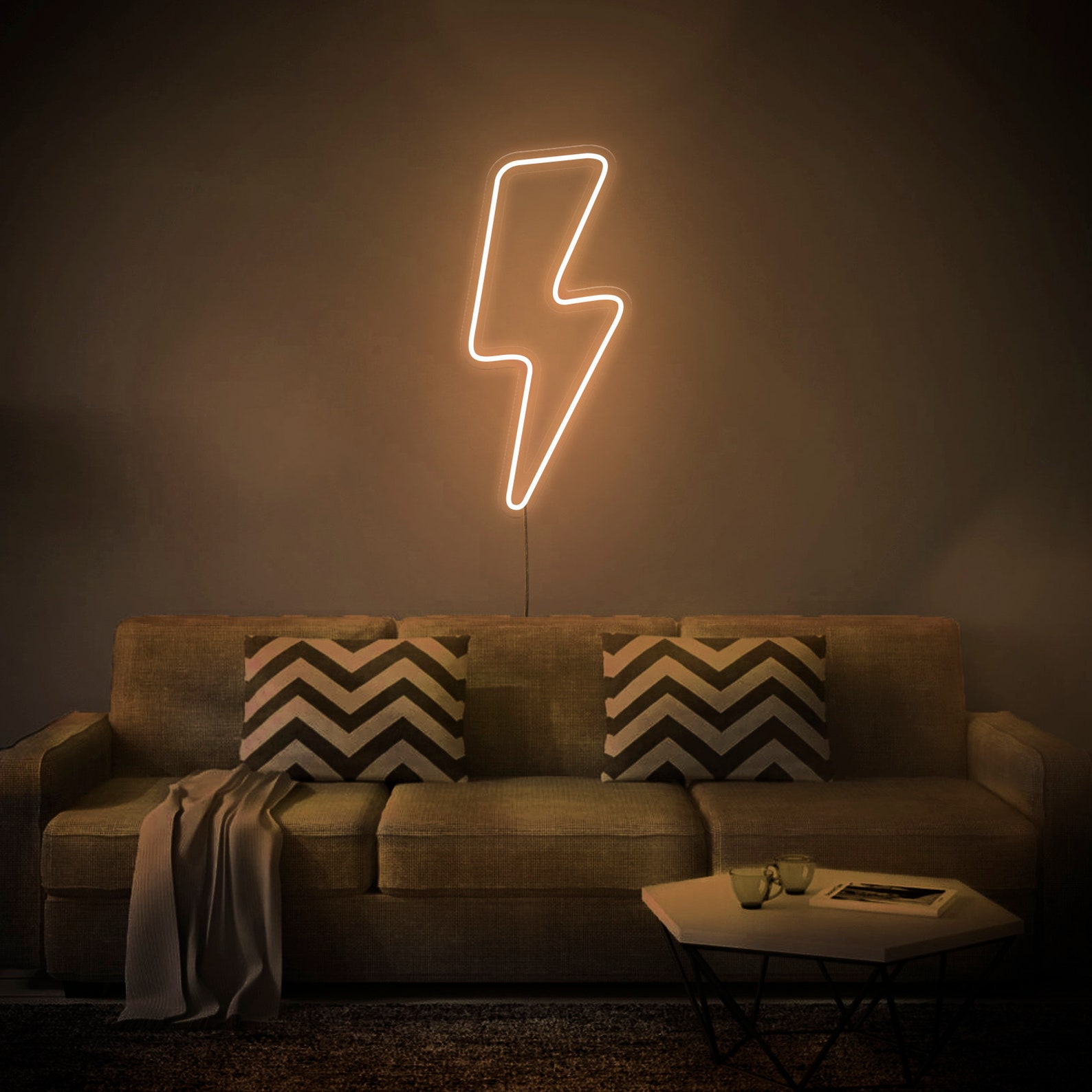 Lightning Bolt LED Neon Sign Wall Decor Wall Sign Neon | Etsy