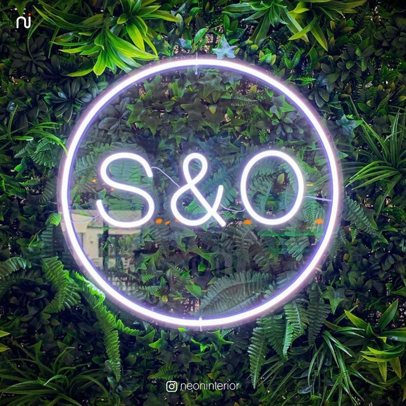 Circle Initials Neon Sign Wedding Neon Sign Wedding Sign - Etsy