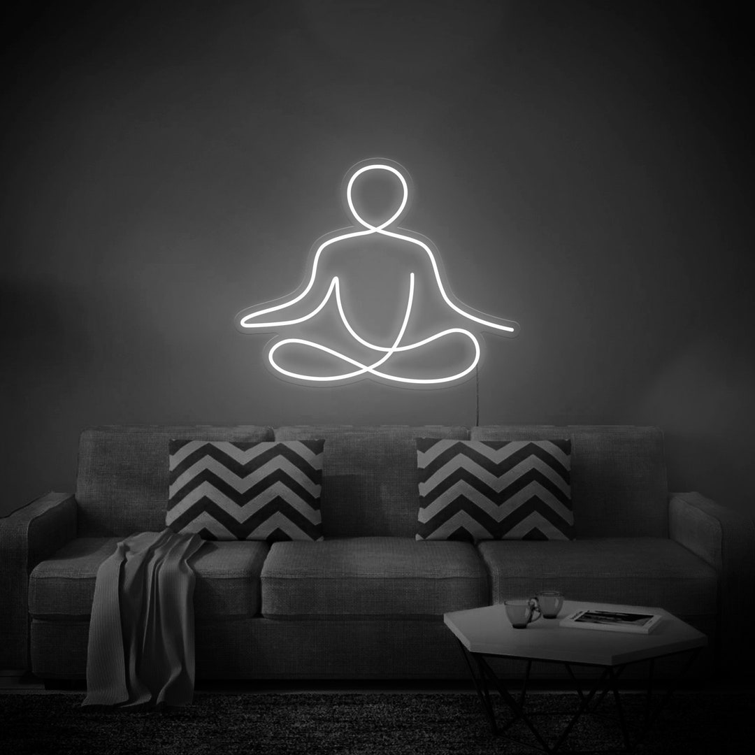Yoga LED Neon Sign, Wall Decor, Wall Sign, Neon Lights, Meditation Art ...