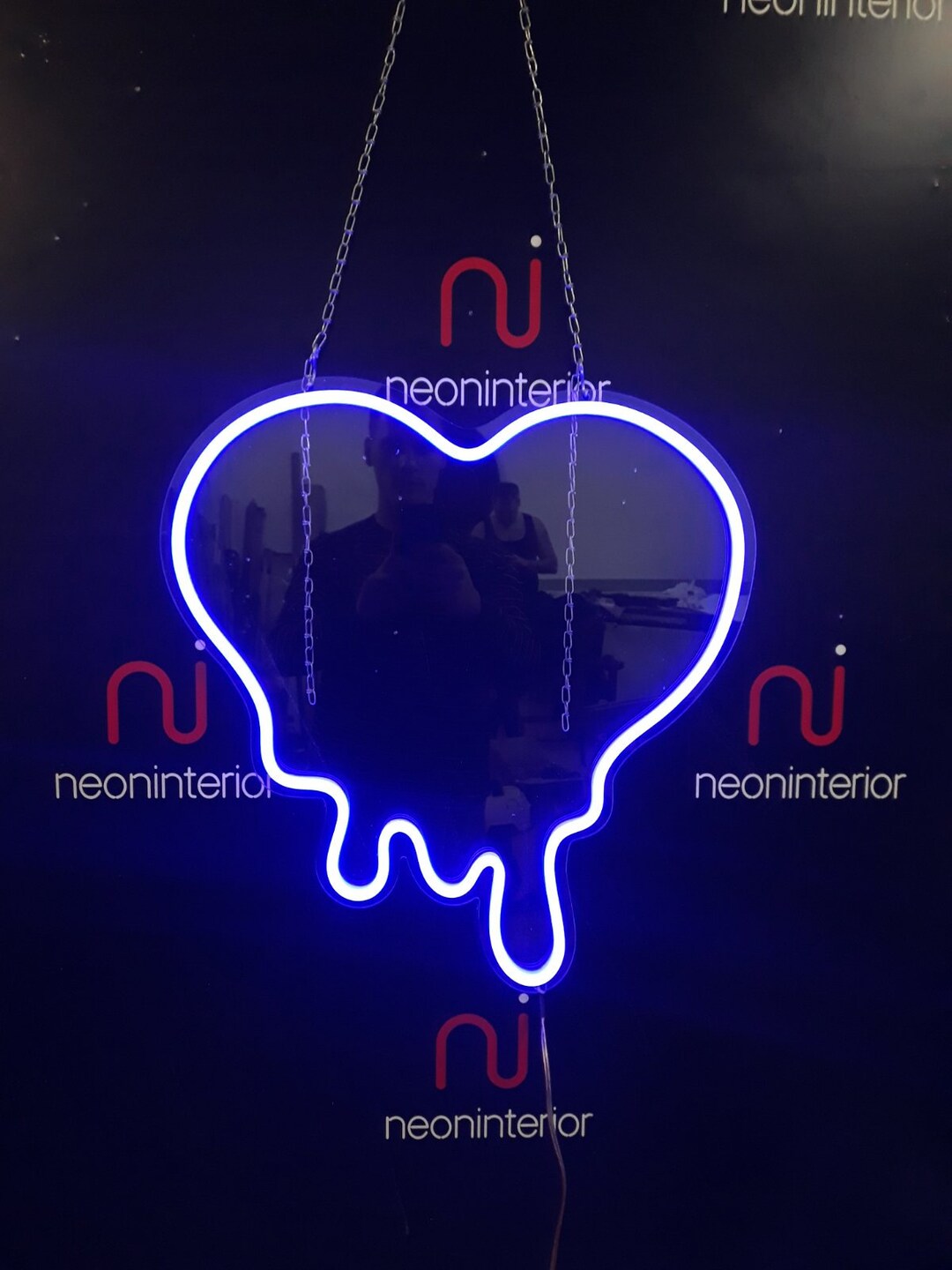 Melting Heart Neon Sign | Room Decor | LED Neon Light| Neon Bar Sign ...