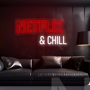 Netflix & Chill Neon Sign | Christmas Gift | LED Neon Sign | Neon Light ...