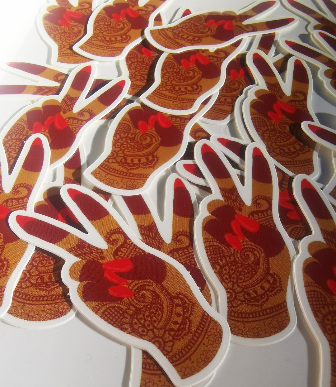 Peace Out | Vinyl Sticker | Peace Finger Sign Sticker | Mendhi Art ...