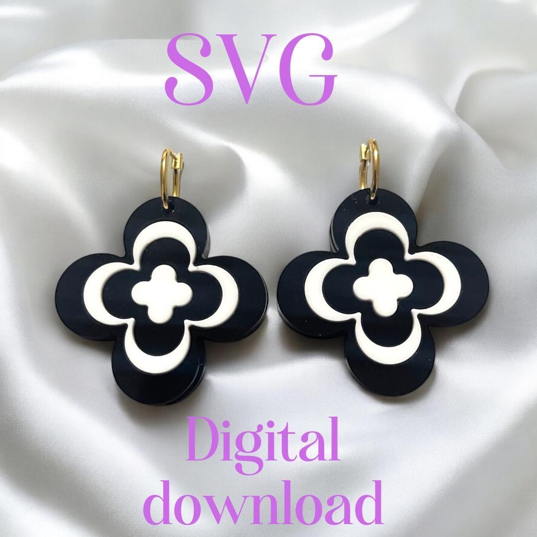 Groovy Earrings SVG File, Glowforge Laser Svg File Acrylic Jewellery ...
