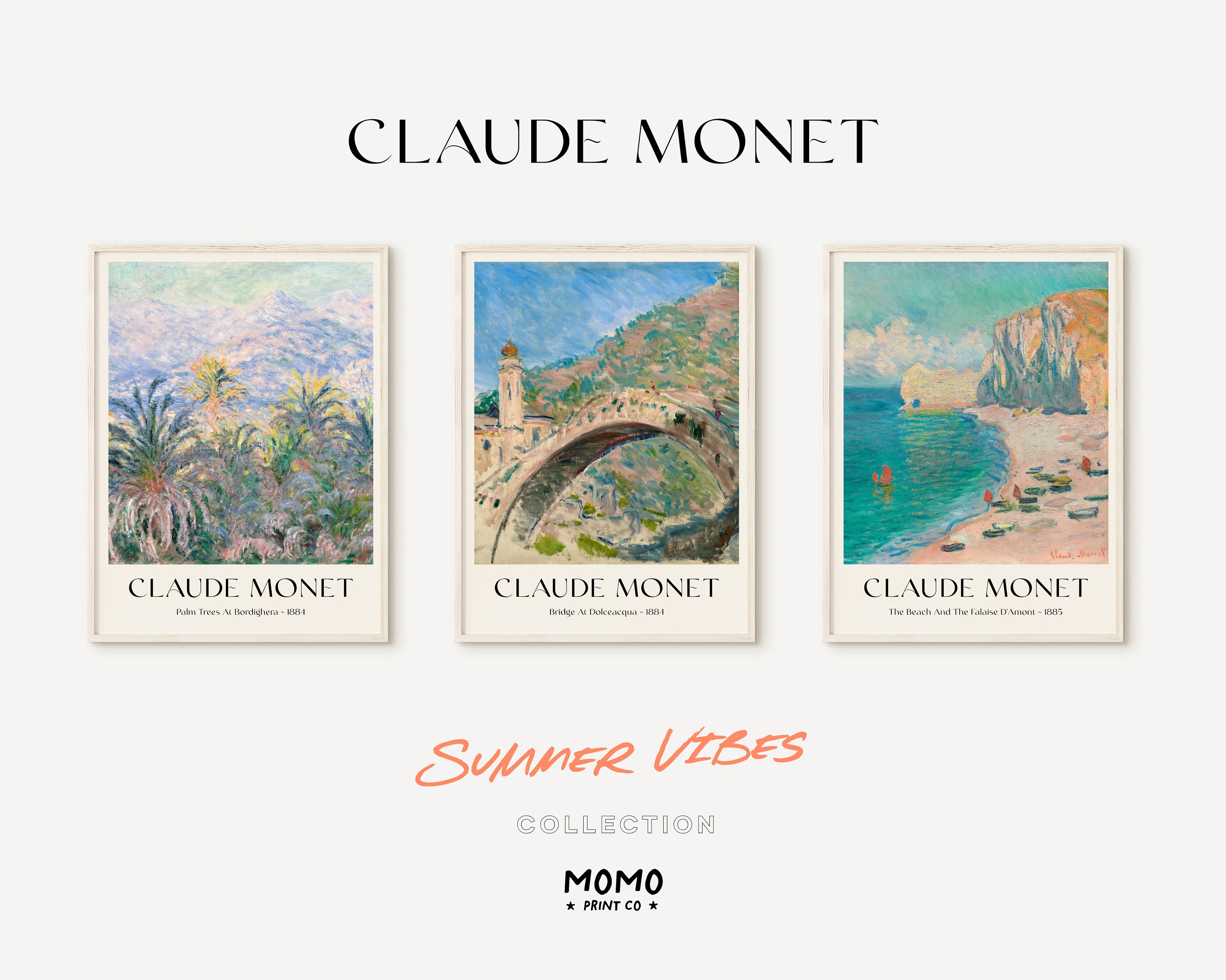 Claude Monet, Summer Vibes, Set of 3 Prints, Gallery Wall Art Set ...