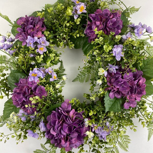Purple Flower Wreath - Etsy