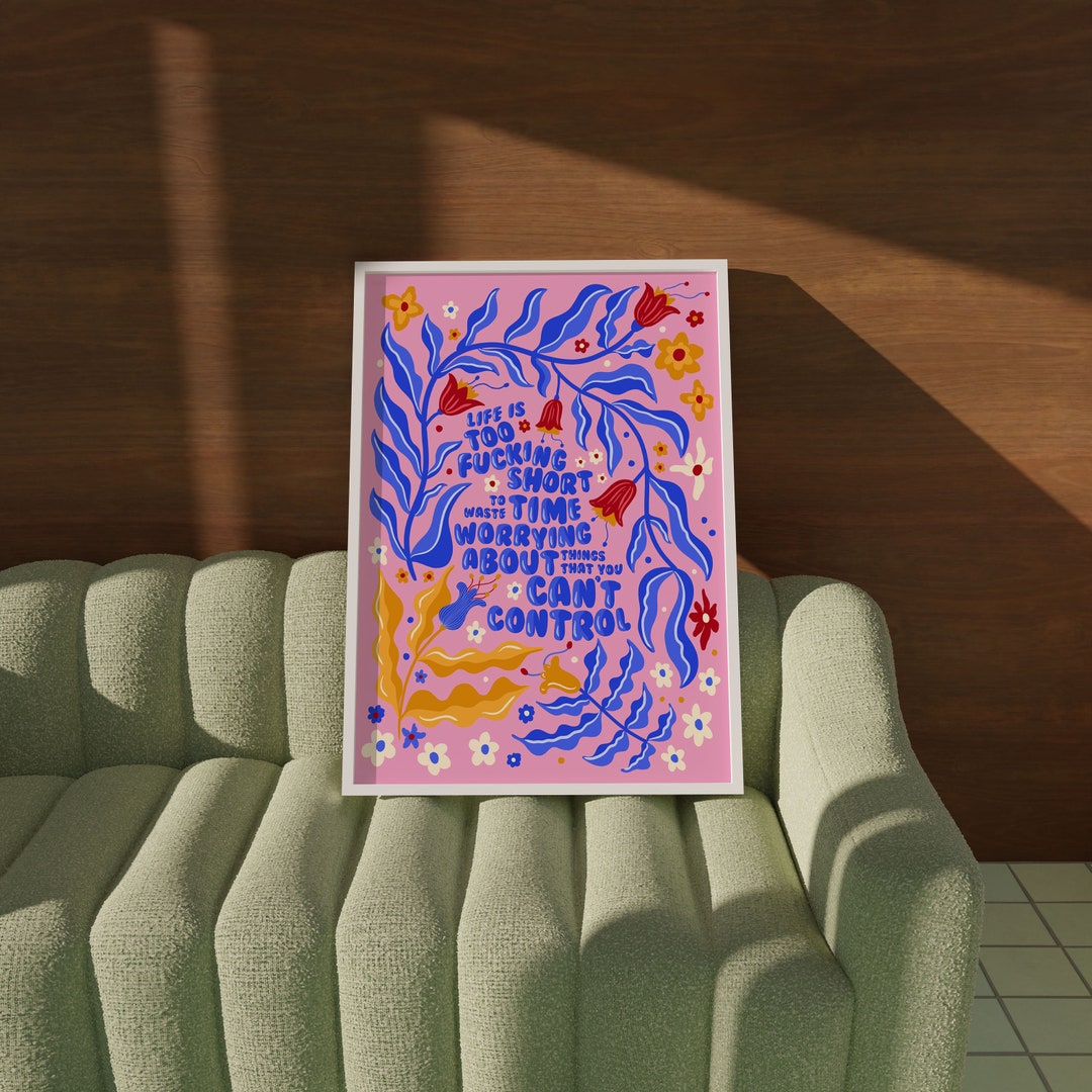 Life is Short Print, Office Wall Art, Funky Print, Retro Print ...