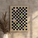 Funky CHECKERED Retro WALL ART Perfect for Decor Black and White Square ...