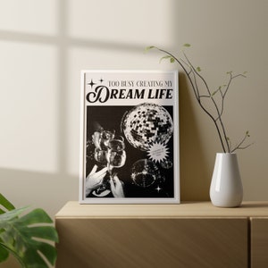 Black and White Disco Dream Life FUNKY WALL ART - Vintage Magazine ...