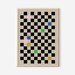 Funky CHECKERED Retro WALL ART Perfect for Decor Black and White Square ...