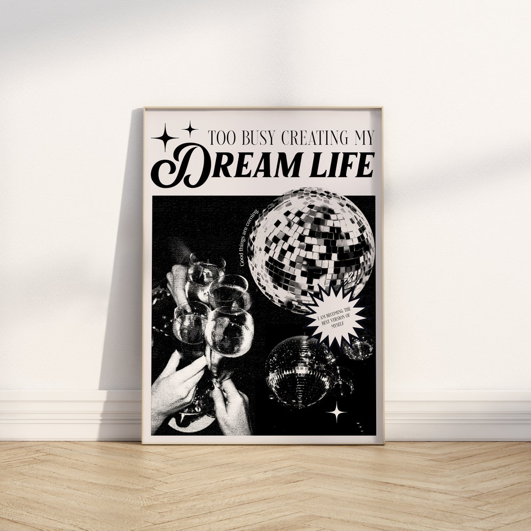 Black and White Disco Dream Life FUNKY WALL ART Vintage Magazine Photo ...