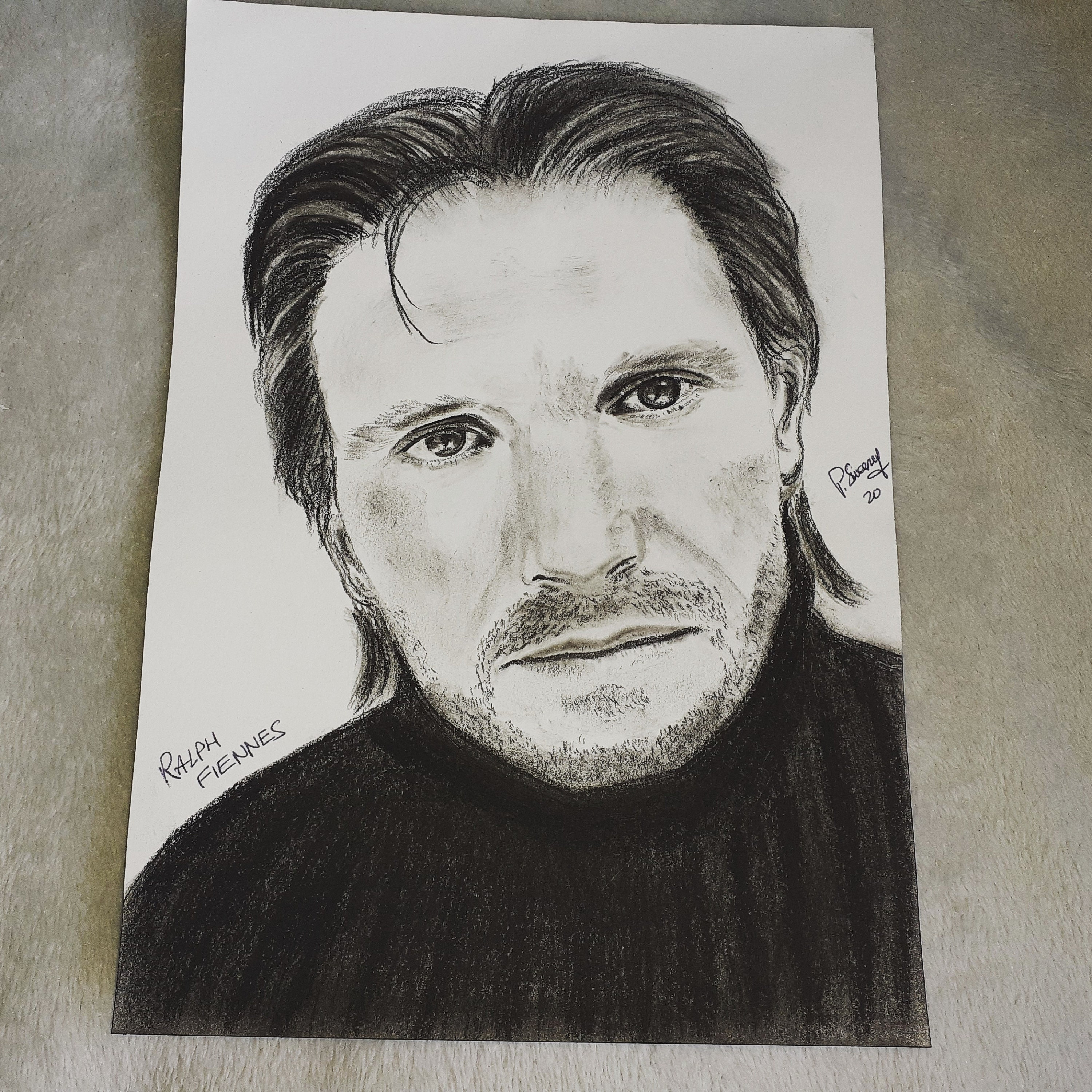 Matt Dillon Black and White Portrait Using Charcoal and - Etsy