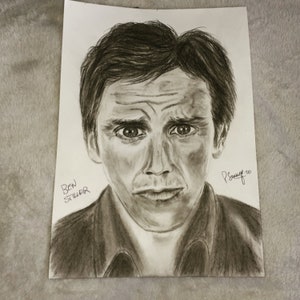 Matt Dillon Black and White Portrait Using Charcoal and - Etsy