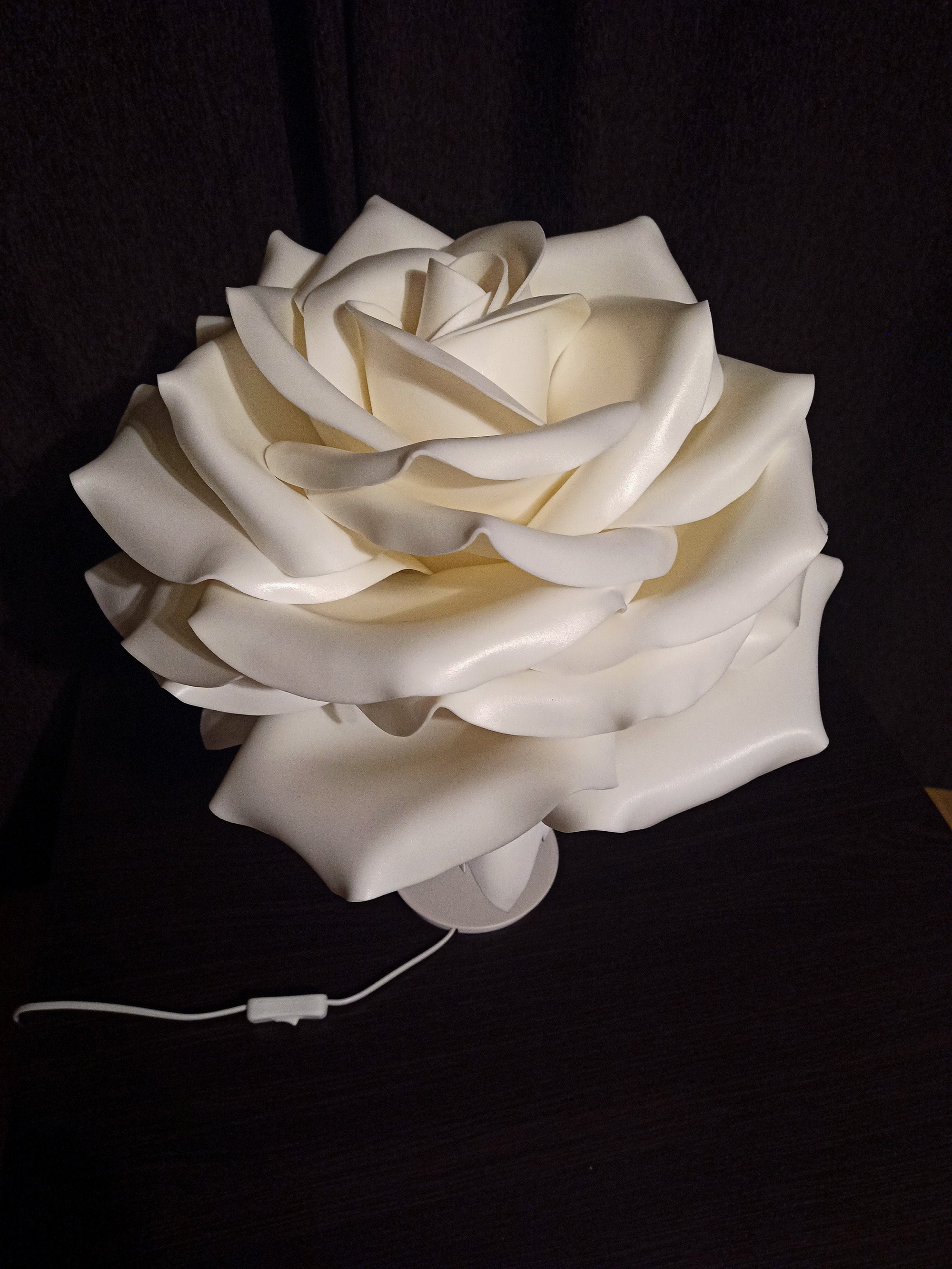 White Flower Lamp Rose Flower Flower Night Lamp Large Flowers-izolon ...