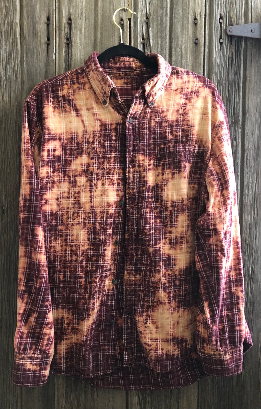 Adult Large Flannel/distressed Flannel/largebleached Flannel/fall ...