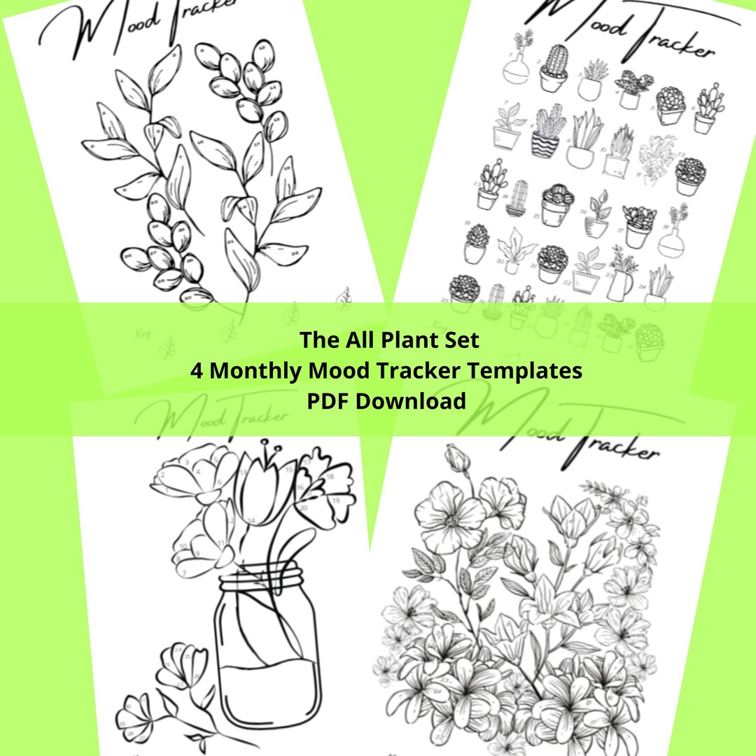 Floral Mood Tracker Set: Printable Self-care Journal (digital Download ...