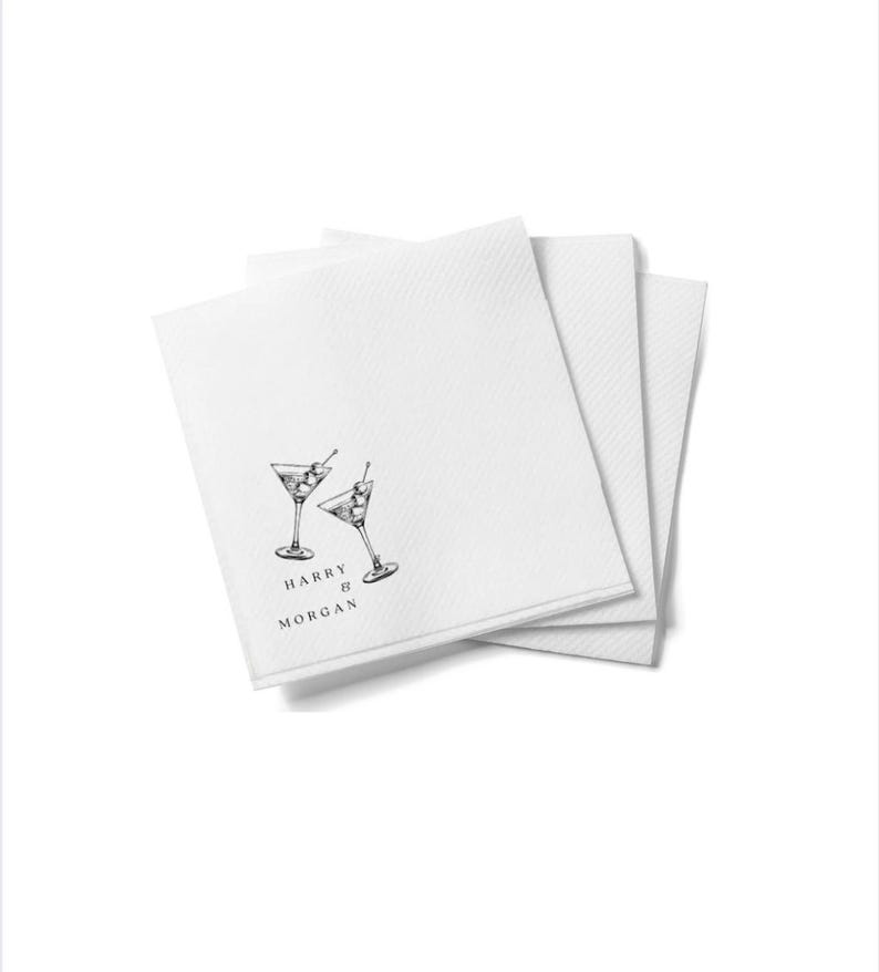 Personalized Cocktail Napkins, Custom Printed Napkins, Wedding ...