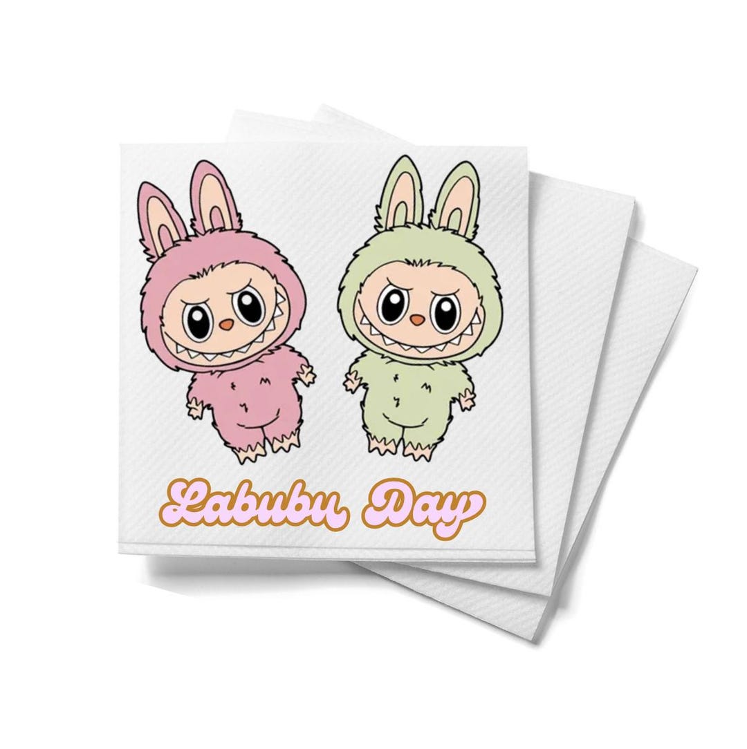 Labubu Party Napkins, Custom Birthday Napkins With Name & Character ...