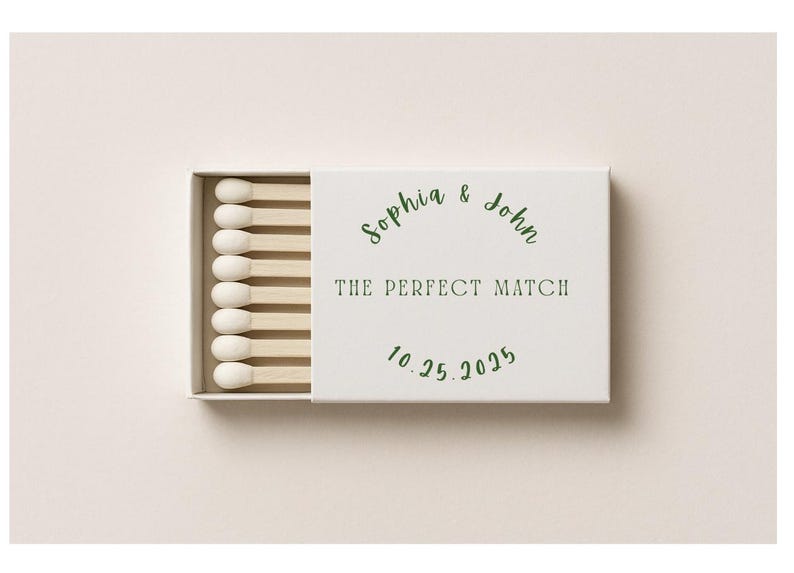 The Perfect Match Custom Wedding Matchboxes: Personalized Party Favors ...