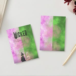 WICKED Birthday Invitation, Galinda and Elphaba, Ariana Grande ...