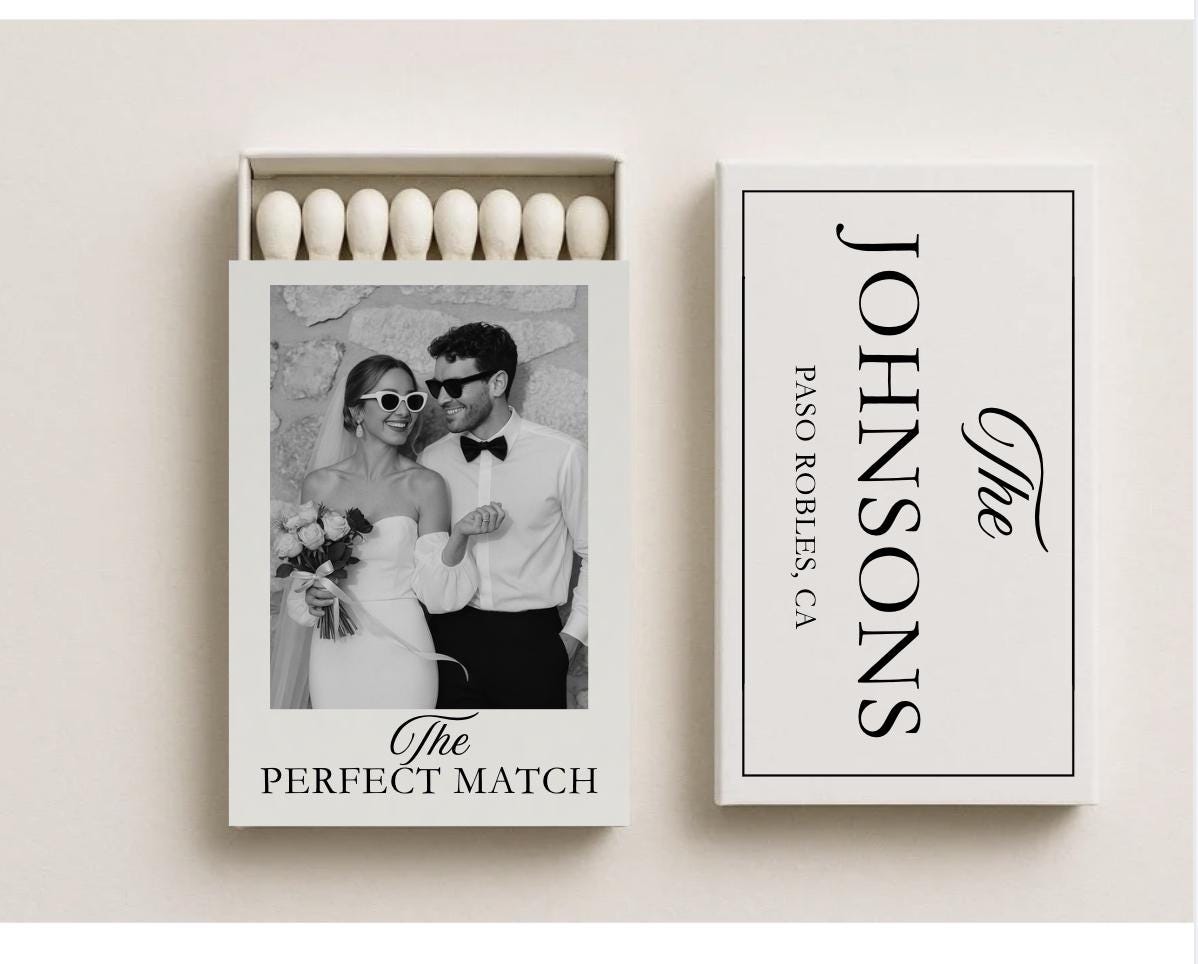 The Perfect Match Custom Wedding Matchboxes: Personalized Party Favors ...