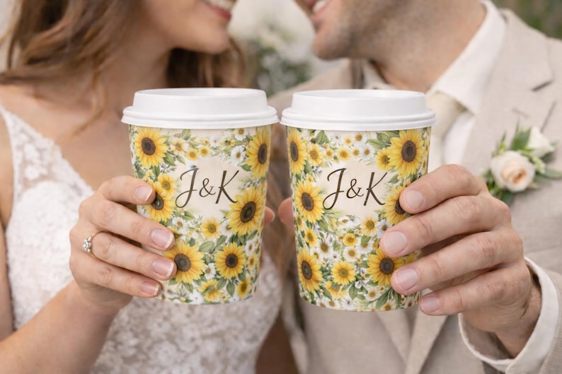 Wedding Custom Cups, Custom Printed Coffee Cups, Custom Full Color Full ...