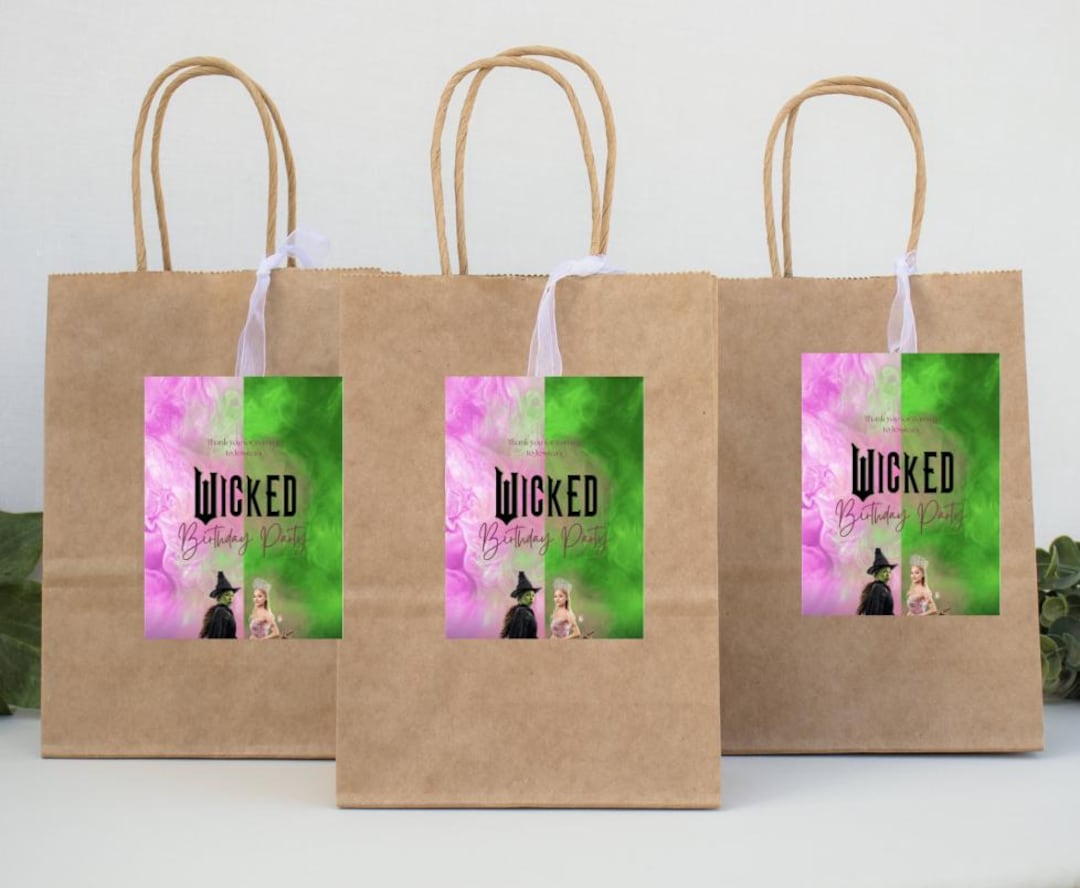 Buy Wicked Themed Gift Favor Bag Tags, Glinda and Elpheba Wicked Themed ...