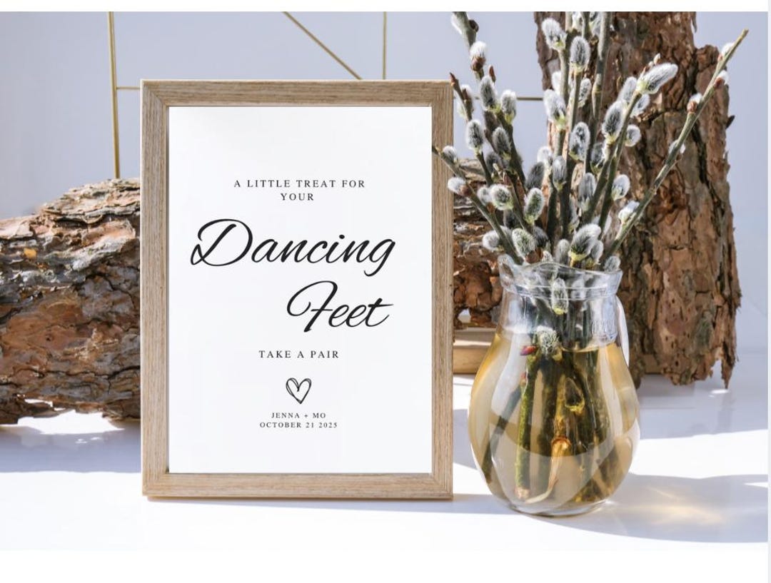 Dancing Feet Sign Template, Wedding Flip Flops Sign, Simple Dancing ...