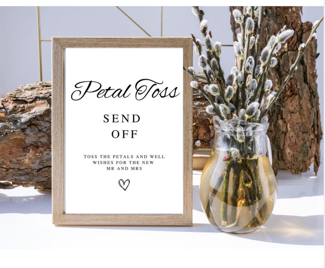 Modern Petal Toss Send off Sign Printable, Newlywed Flower Send off ...