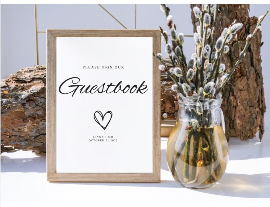 Wedding Guest Book Sign, Please Sign Our Guestbook Sign Printable ...