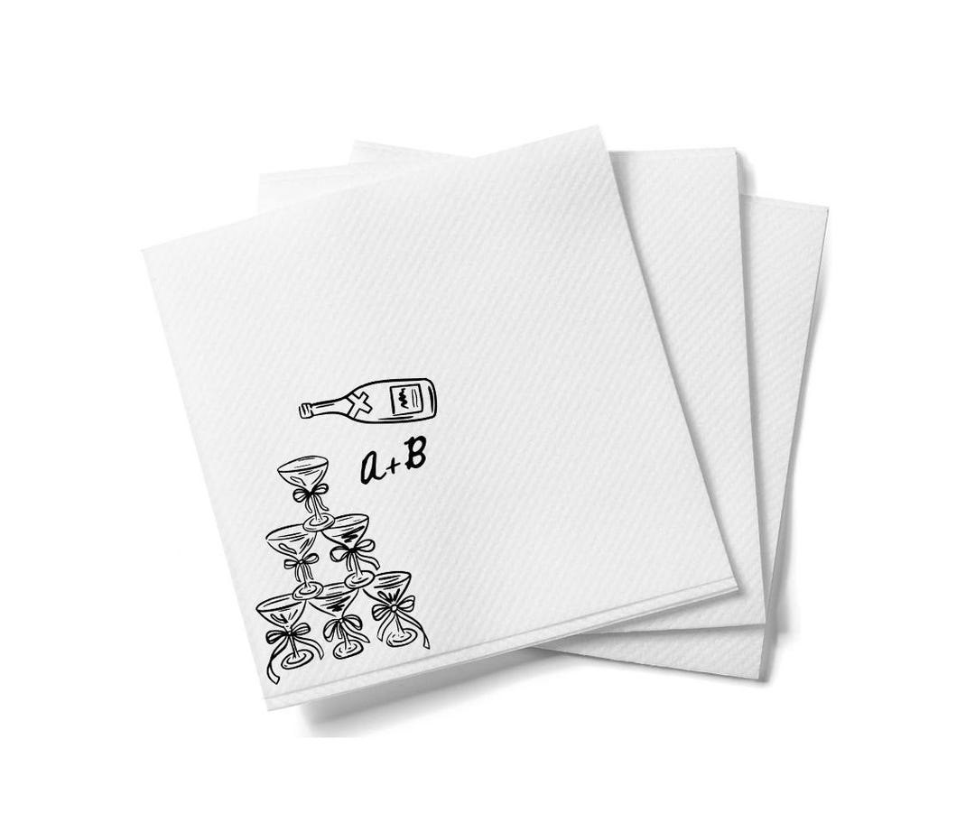 Personalized Cocktail Napkins: Wedding Champagne Tower Cocktail Napkin ...