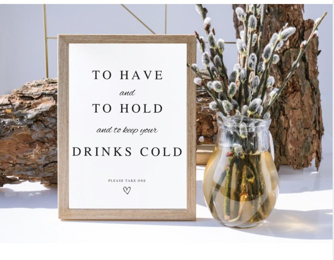 Wedding Koozie Sign Editable Template, Minimalist Wedding, Modern ...