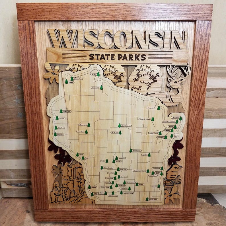 Wisconsin State Park Explorer Map - Etsy