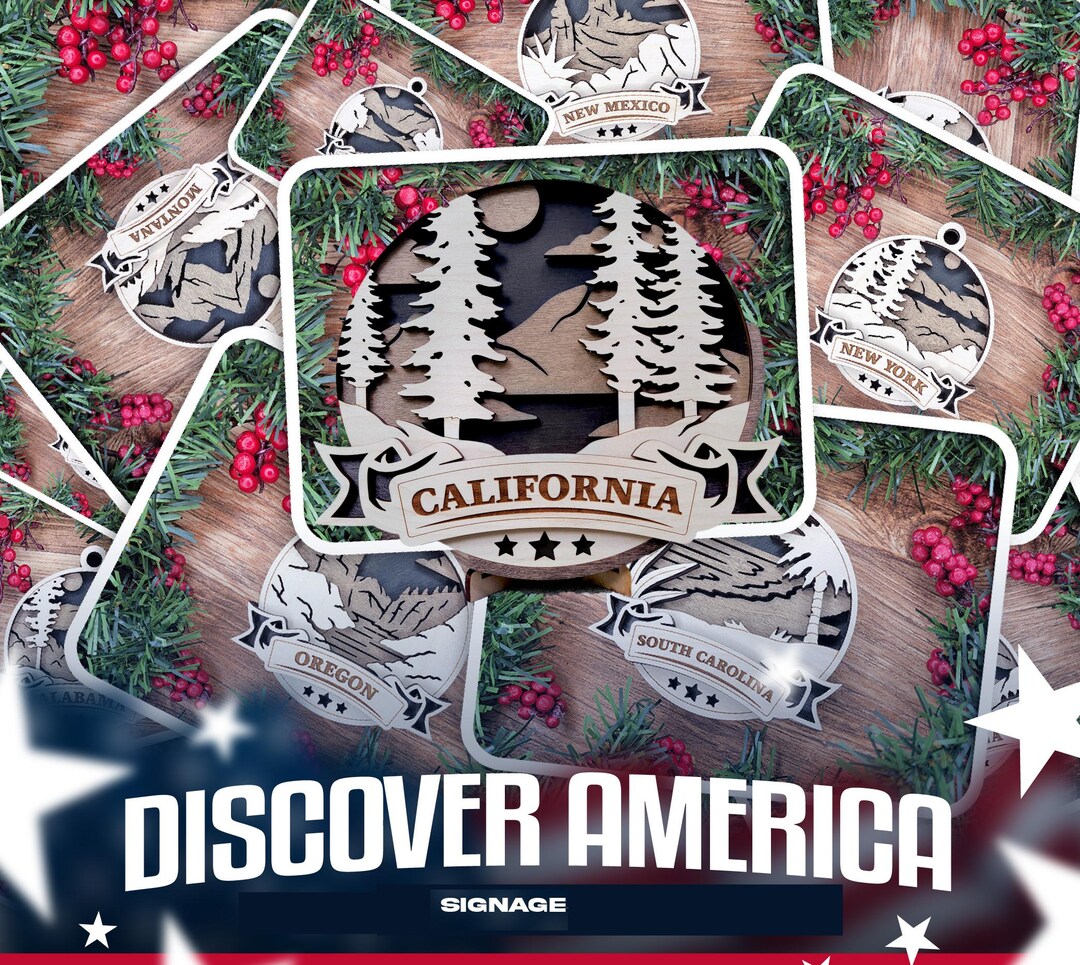 Discover America State Signs - Etsy
