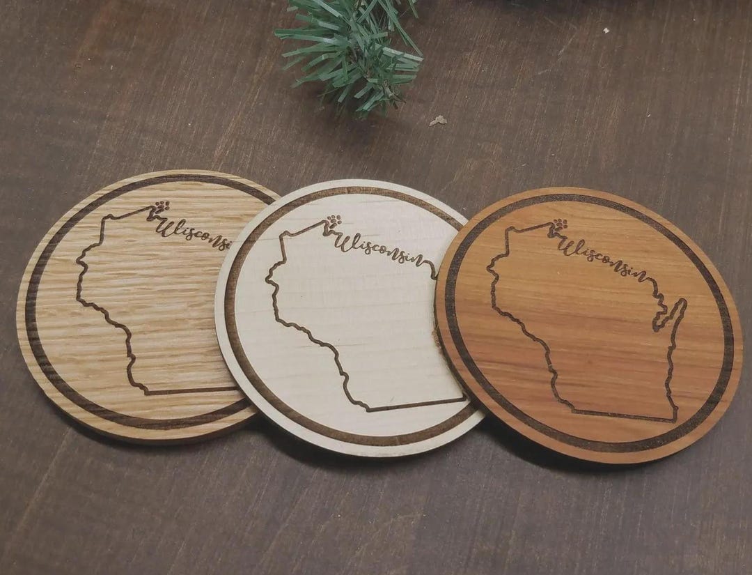 Engraved State Coaster, Red Oak, Maple or Cherry, Home Gift - Etsy