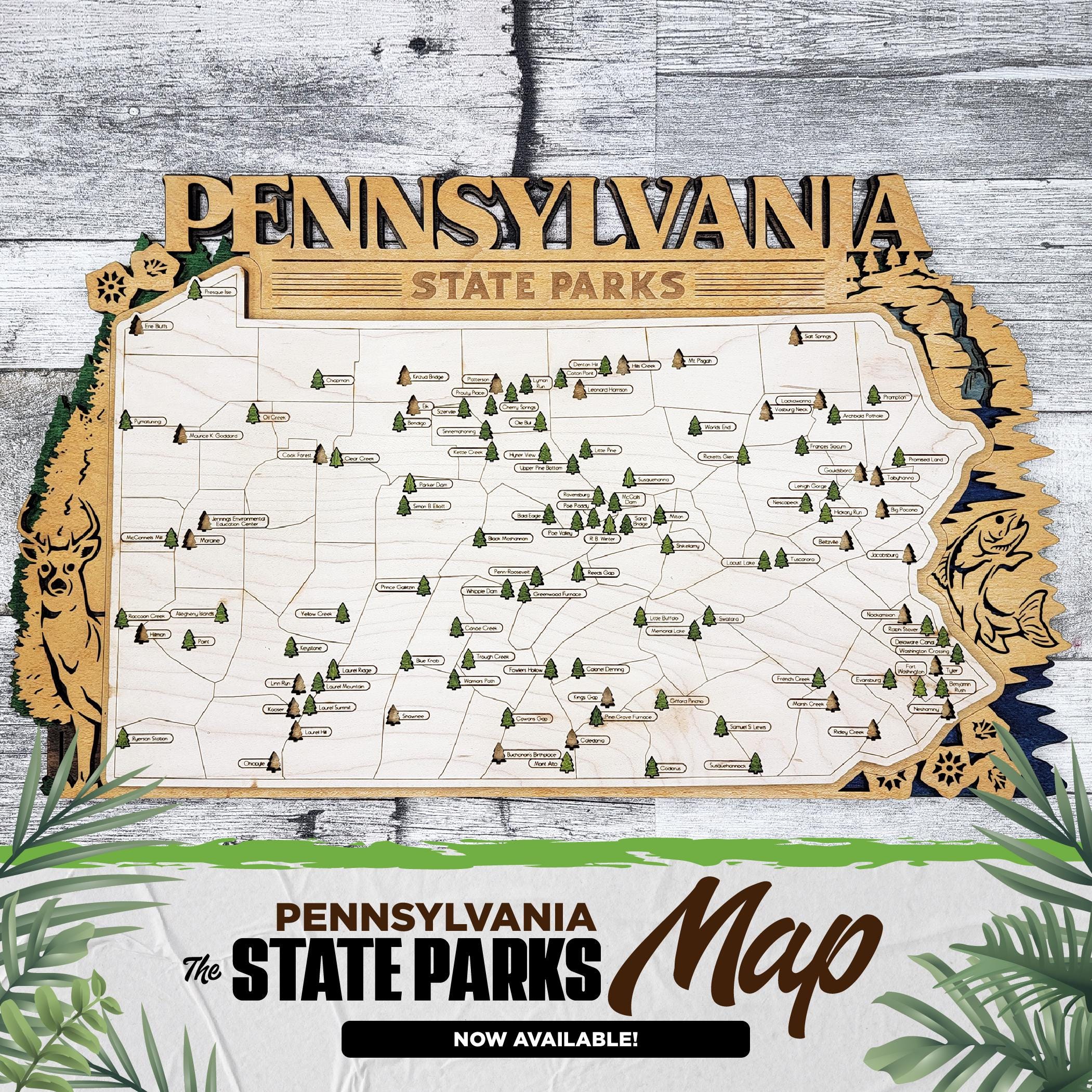 Pennsylvania State Park Explorer Map - Etsy