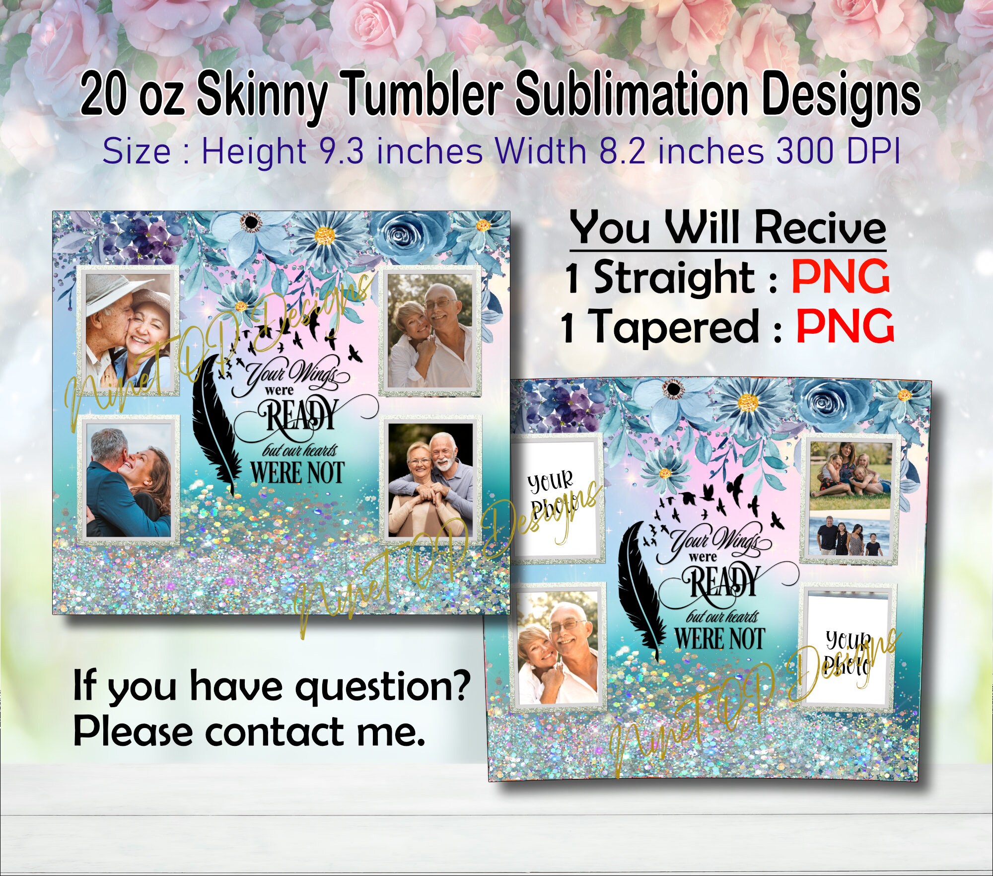 4 Memorial Picture, Memorial Sublimation Designs, 20oz Skinny Tumbler ...