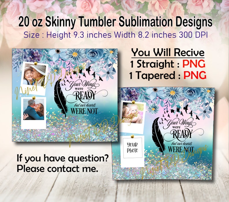 2 Memorial Picture Memorial Sublimation Designs 20oz Skinny - Etsy