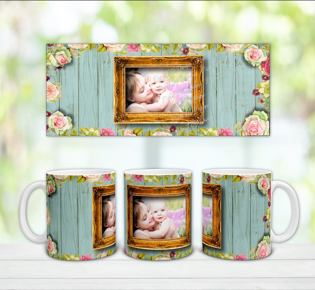 Picture Frame Mug Single Frame Rose Wood Photo, 110z Mug PNG Mug ...