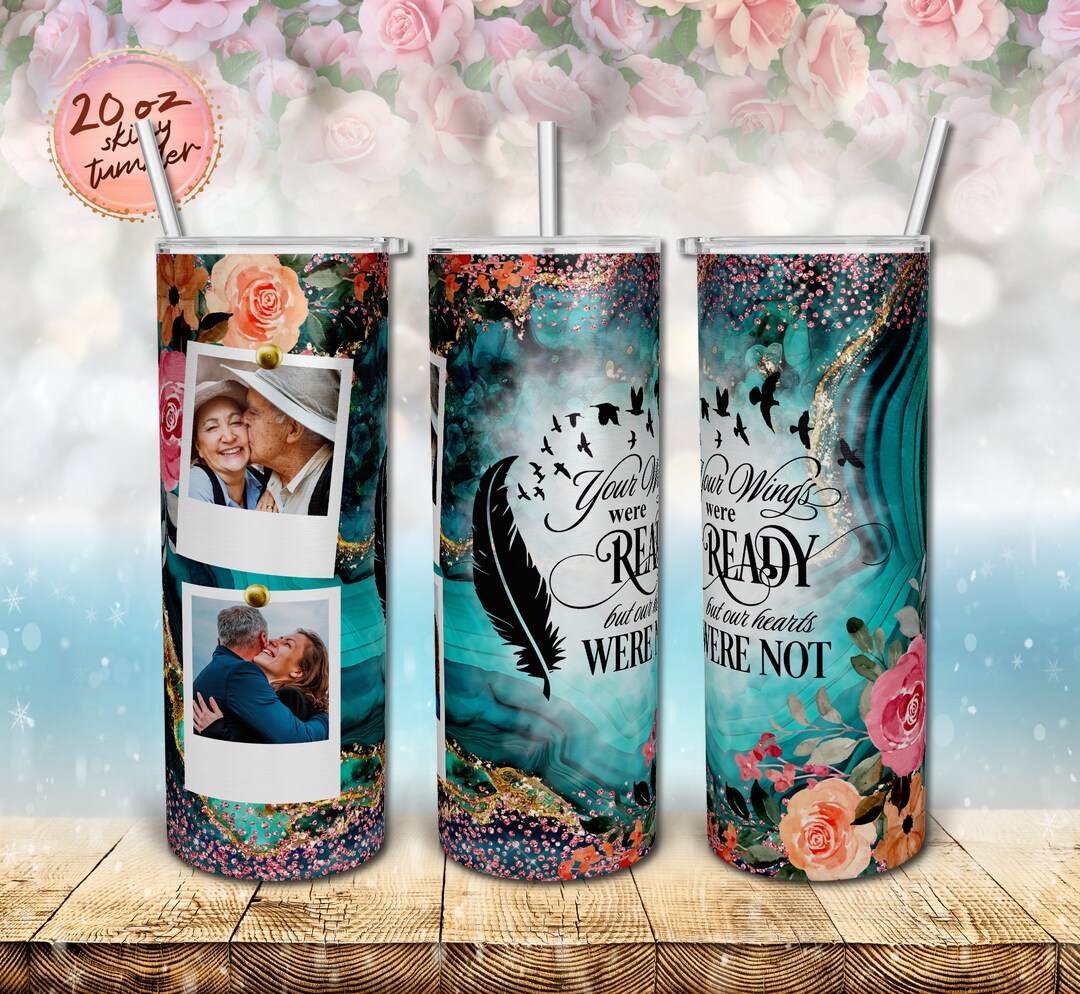 2 Picture Memorial Sublimation Designs Pink Rose Gold Turquoise Marble ...