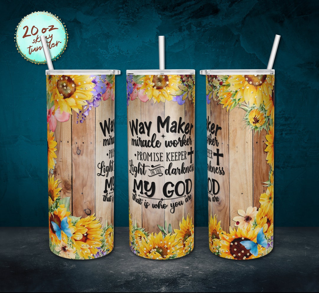 Sunflower Watercolor Bible Verse Way Maker Miracle Worker Promise ...