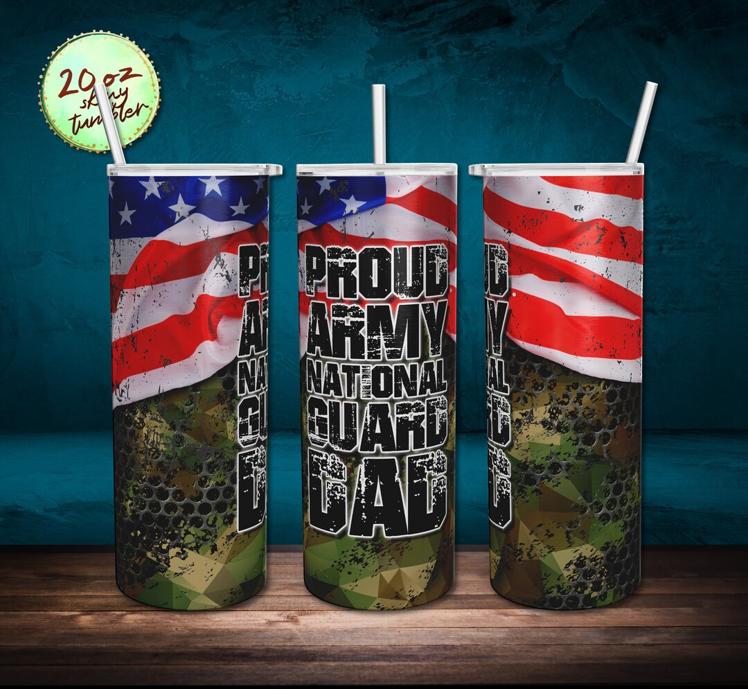 Army Dad Tumbler, Proud Army Dad 20 Oz Skinny Tumbler Wrap Sublimation ...