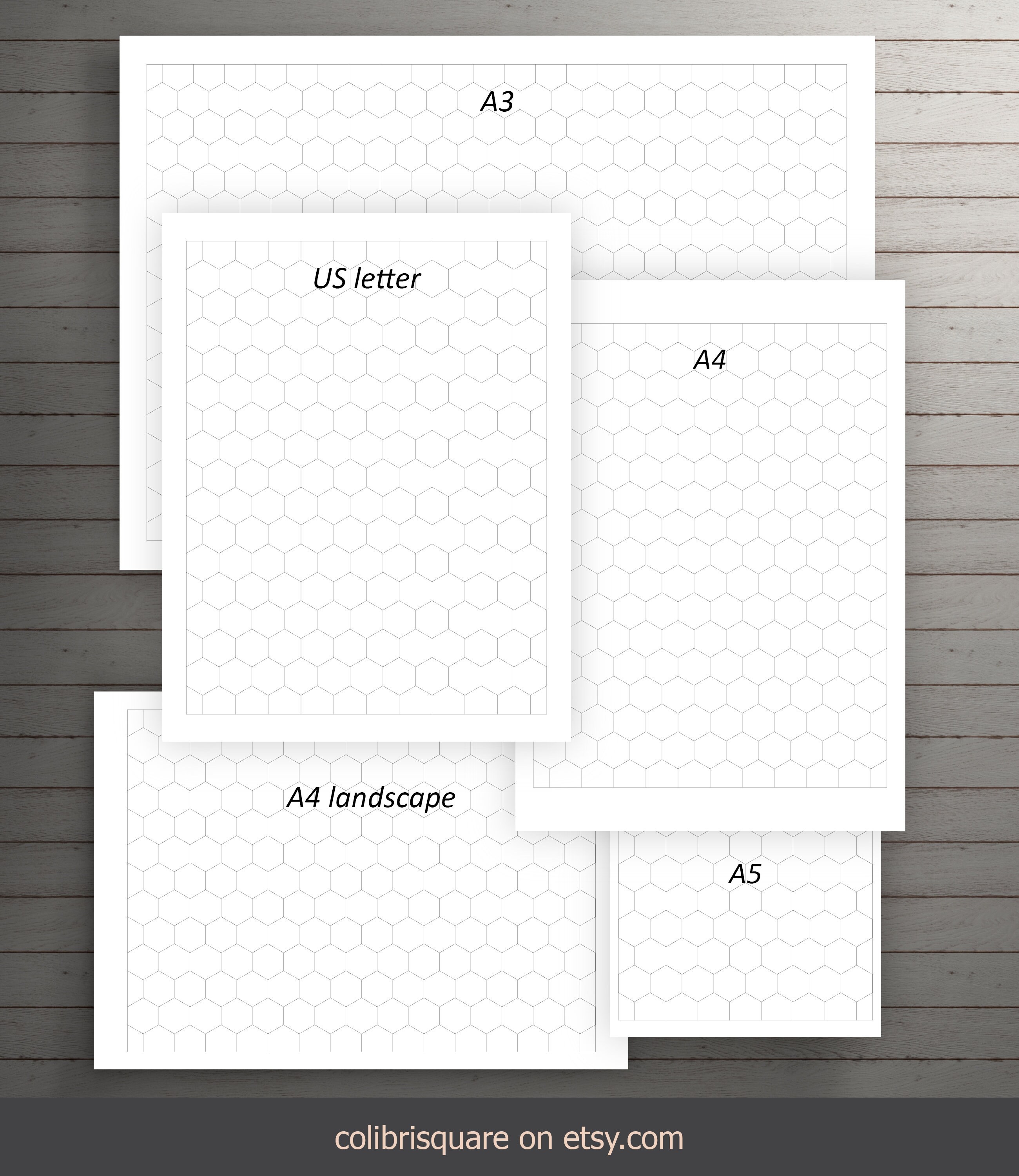 PRINTABLE Organic Chemistry Hexagonal Honeycomb Benzene Grid Template ...