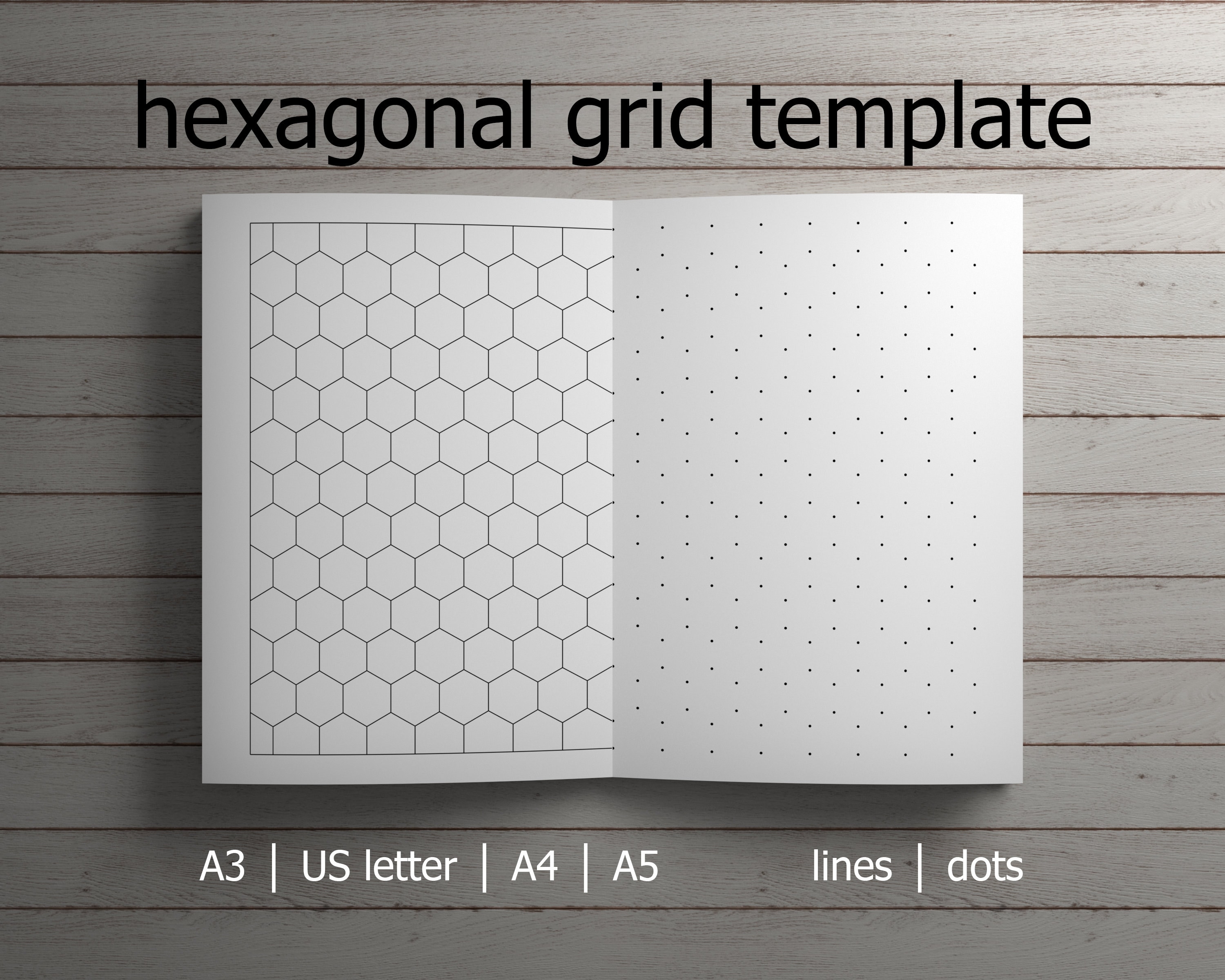 PRINTABLE Organic Chemistry Hexagonal Honeycomb Benzene Grid Template ...